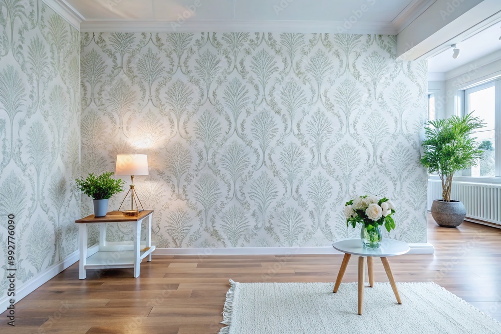 Elegant All White Wallpaper Design for Minimalist Interiors ...