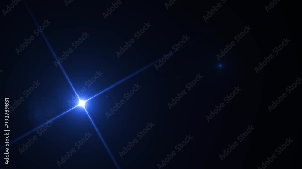 optical light with rays of light burst with lens flare on black ...