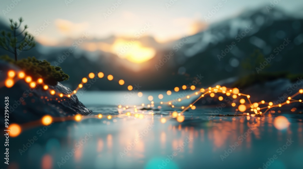 Explore surreal network diagrams with interconnected nodes and glowing ...