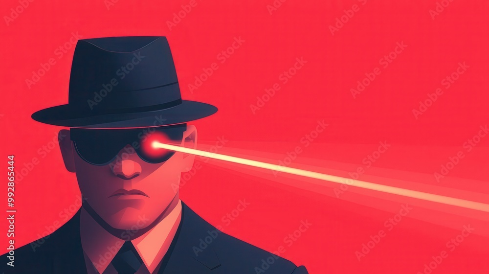 Photo & Art Print Secret agent avoiding laser traps, stealthy ...