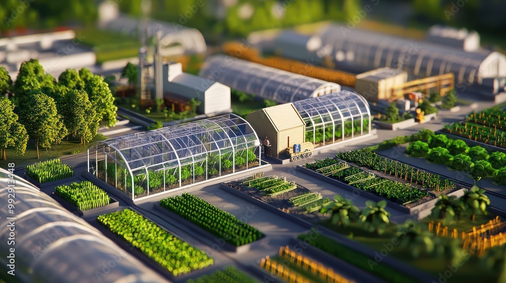 Image of an advanced agricultural development project, showing the ...