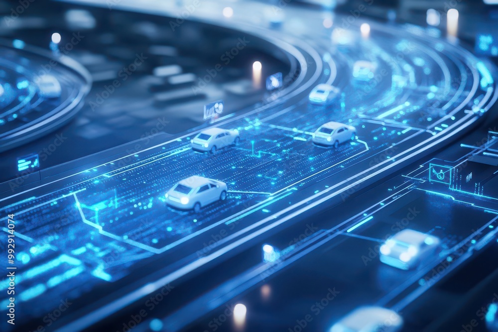 An intricate network of roads managed by an autonomous AI system, with ...