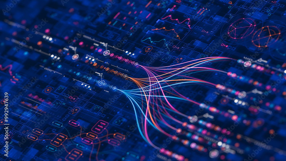 Big data technology Data science analysing artificial intelligence ...