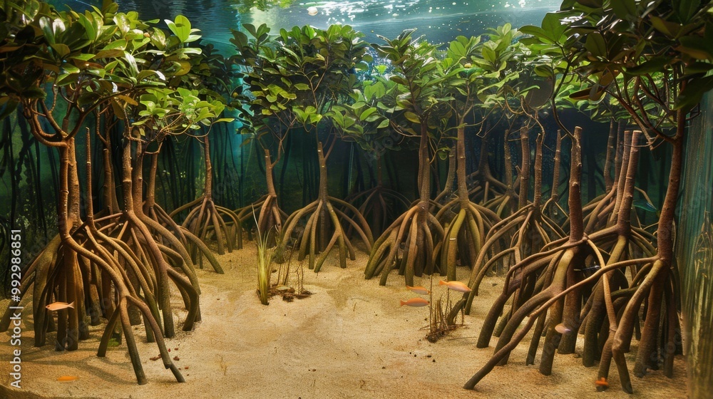 Mangrove Exhibit: Witness the roots of mangrove trees providing vital ...