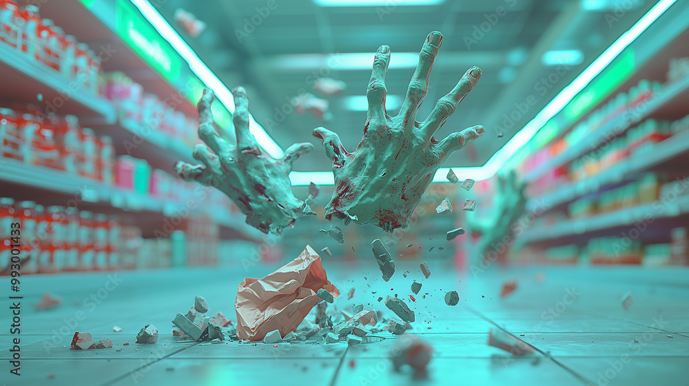 Zombie Apocalypse in a Supermarket Stock Photo | Adobe Stock