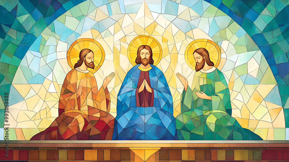 The Holy Trinity: the Father, the Son, and the Holy Spirit. Digital ...