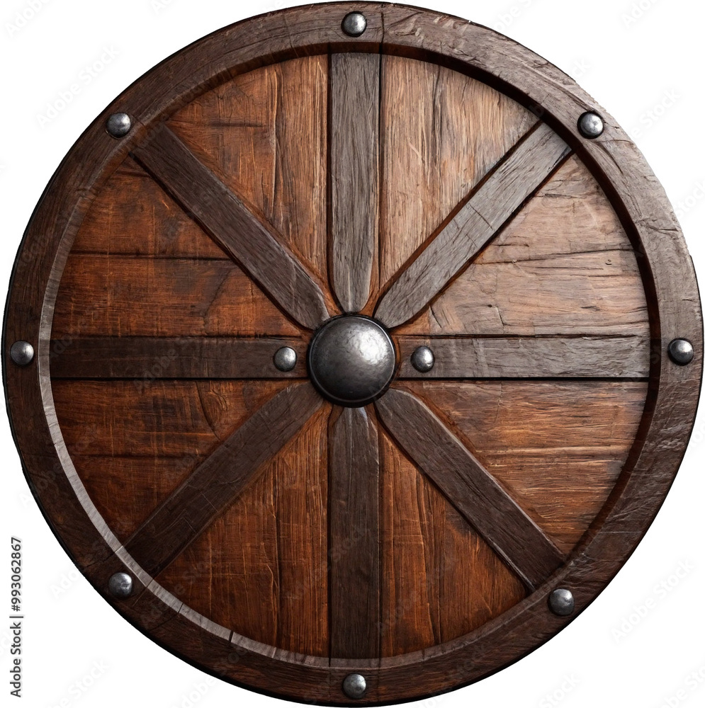 Round wooden shield, perfect for adding a touch of history and ...