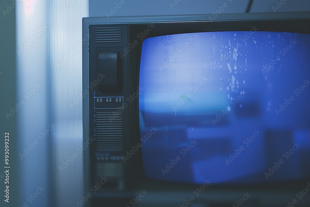 Vintage TV, effects and retro display screen. The image mimics the look ...