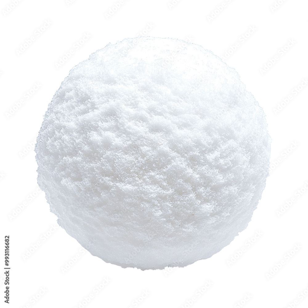 Round snowball with soft texture, isolated on transparent cutout ...