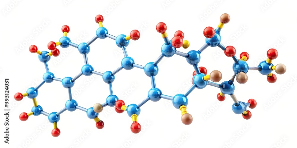 Rivaroxaban molecular structure isolated on white Low Angle, medicine ...