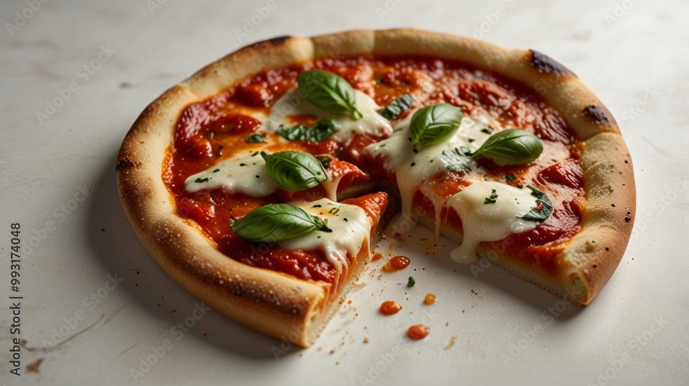 A classic Margherita pizza with melted mozzarella cheese, tomato sauce ... A classic Margherita pizza with melted mozzarella cheese, tomato sauce ...