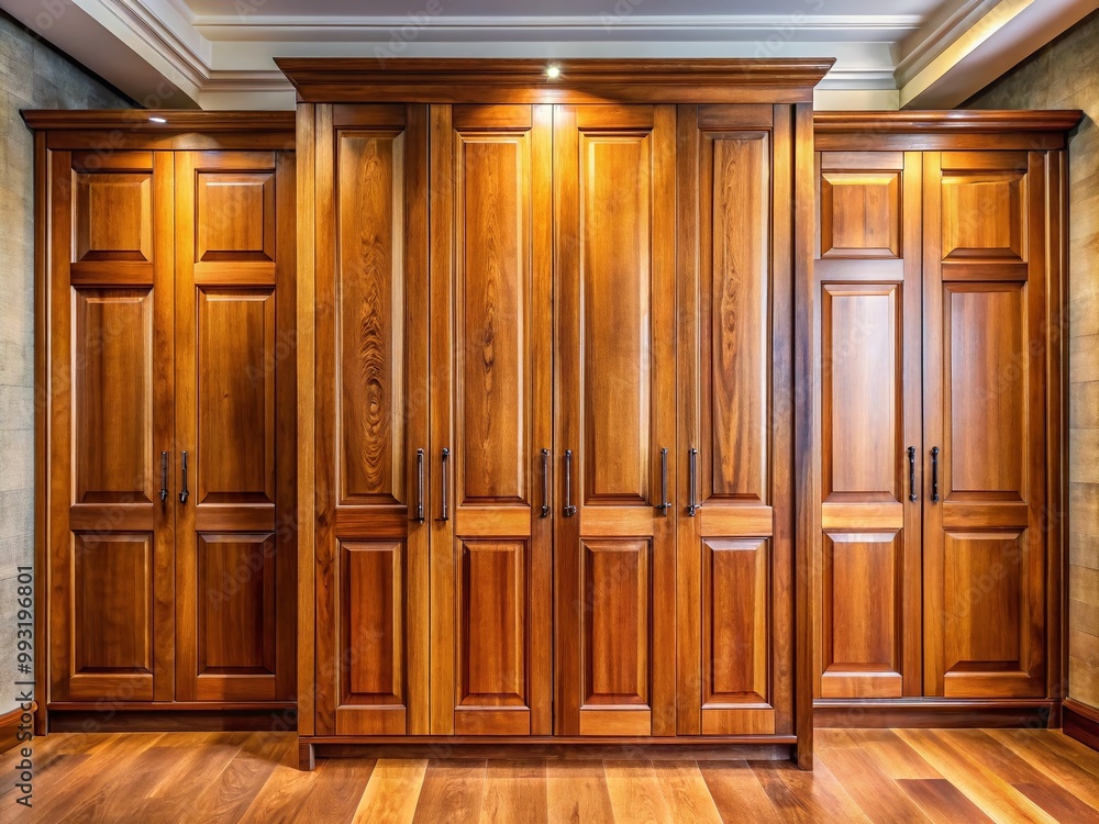 Elegant Wooden Wardrobe Doors Showcasing Natural Grain Patterns and ...