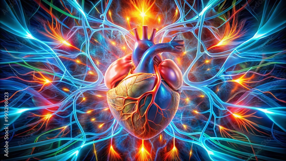 Heart Wave Diagram Illustrating Cardiovascular Function and Electrical ...