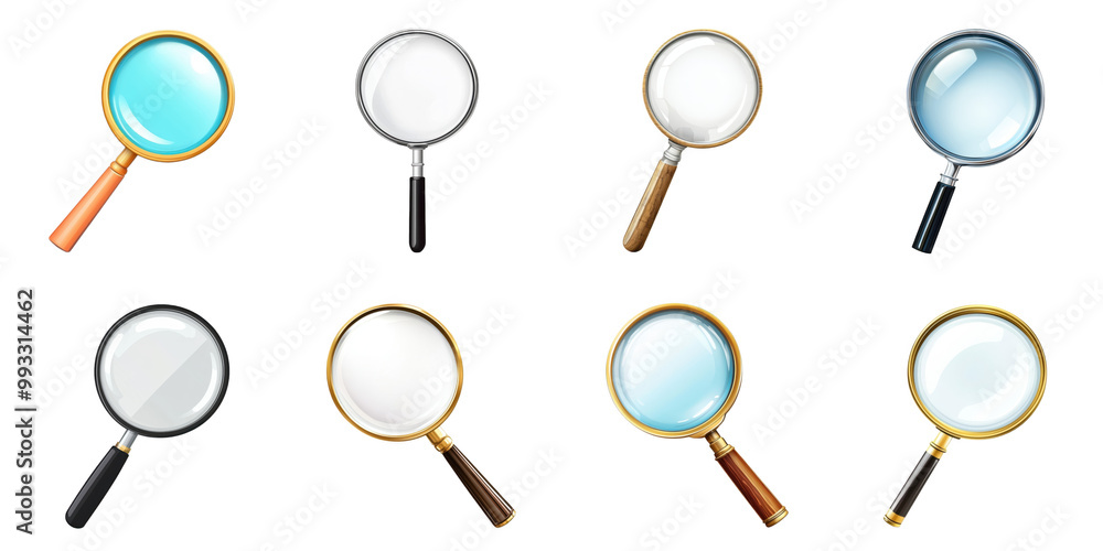 Magnifying glass png isolated object set transparent background for all ...