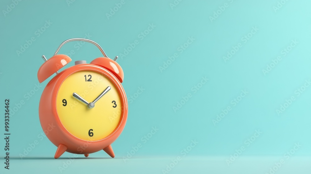 3D cartoon character alarm clock representing morning routines and ...