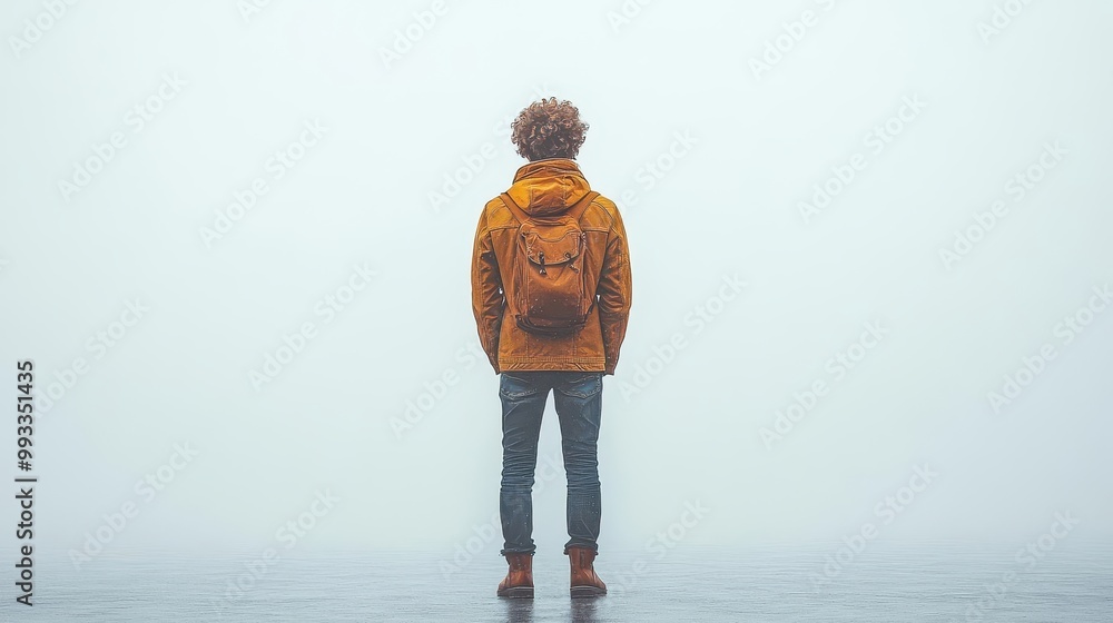 portrait of a young man walking away back view showcasing casual ...