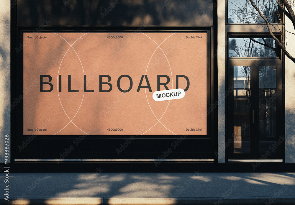 Storefront Billboard Mockup With Generative AI Stock Template | Adobe Stock