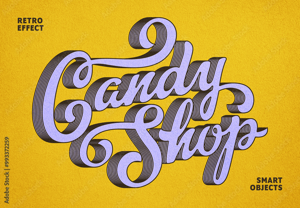 Retro 3d Text And Logo Effect Mockup Stock Template Adobe Stock