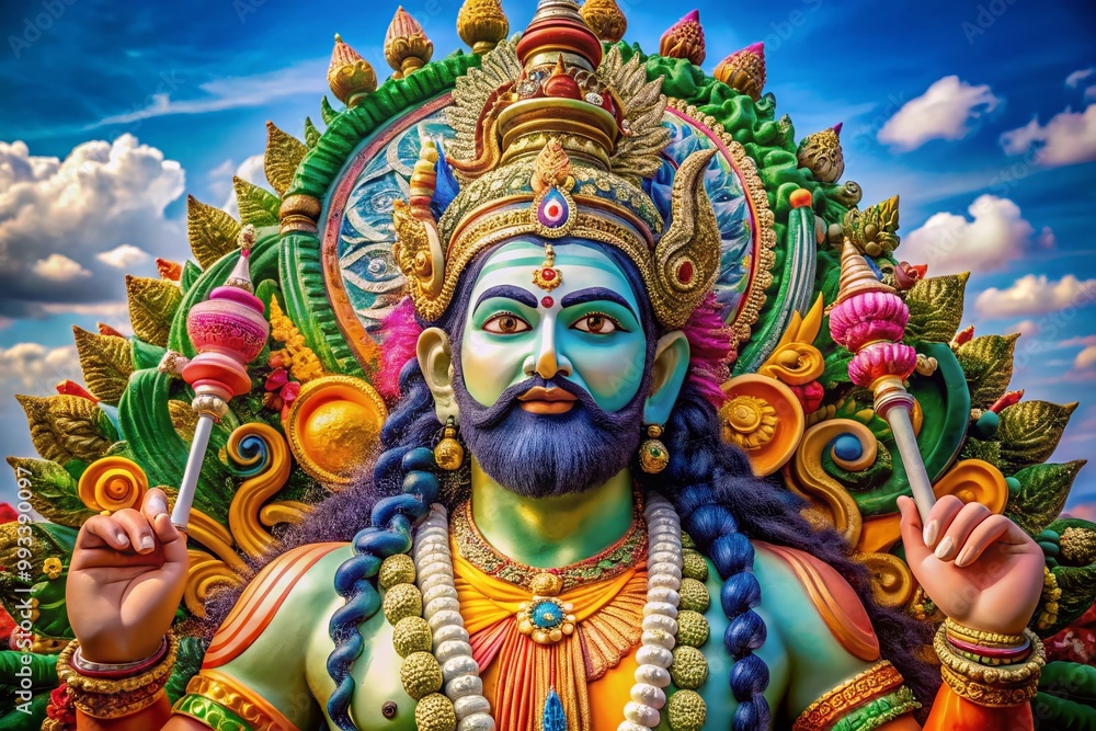 Majestic representation of the Hindu god of wind, showcasing elements ...