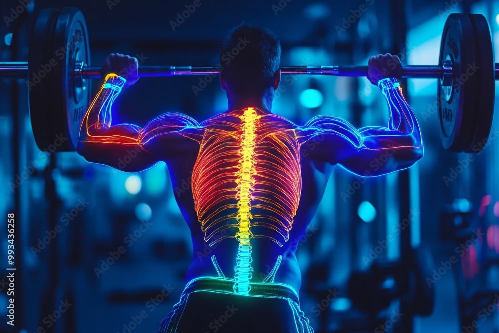 3D visualization of the load of the deadlift on human muscles and ...