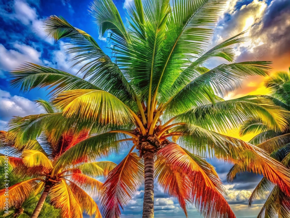 Relaxing Palm Tree Coloring Page for All Ages with Intricate Designs ...