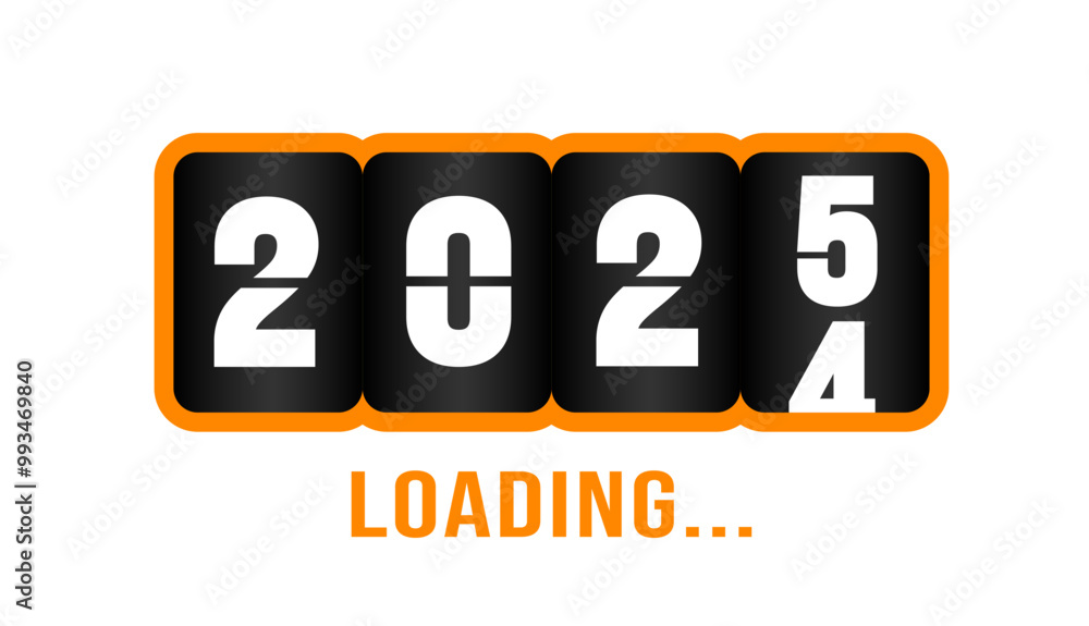 2025 progress loading bar background or banner design template. Happy ...