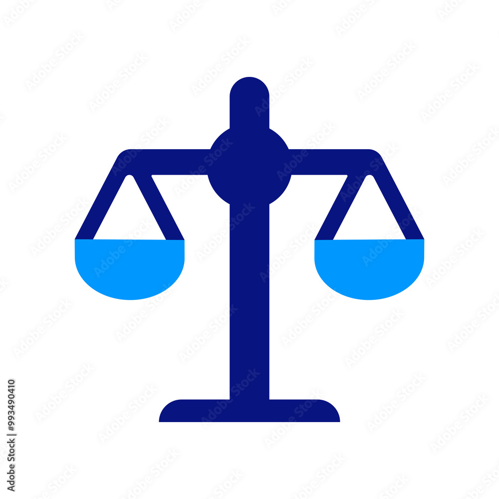 Vetor do Stock: Balance scale icon, blue tones, symbolizing fairness ...