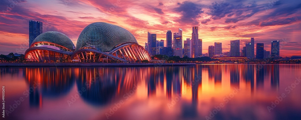 Esplanade Theatres by the Bay The iconic durian-shaped building Stock ...