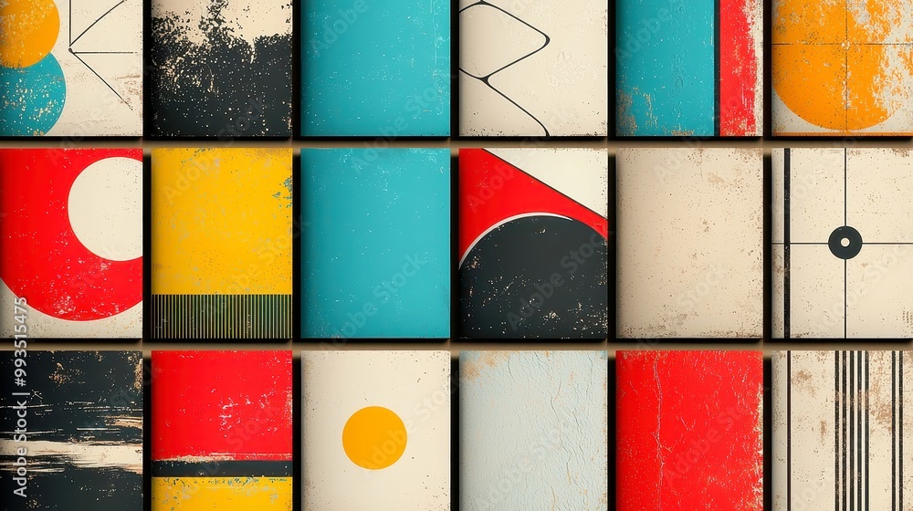 Fifties Atomic Retro Patterns, a vibrant collection of seamless vector ...