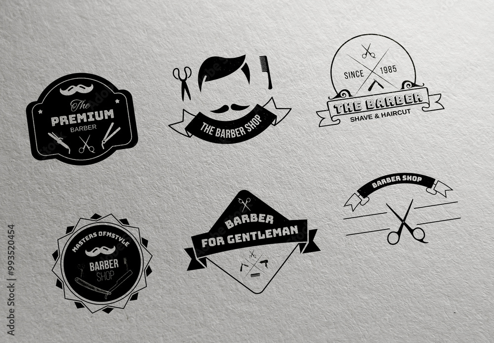 Barber Shop Badge Design Stock Template | Adobe Stock