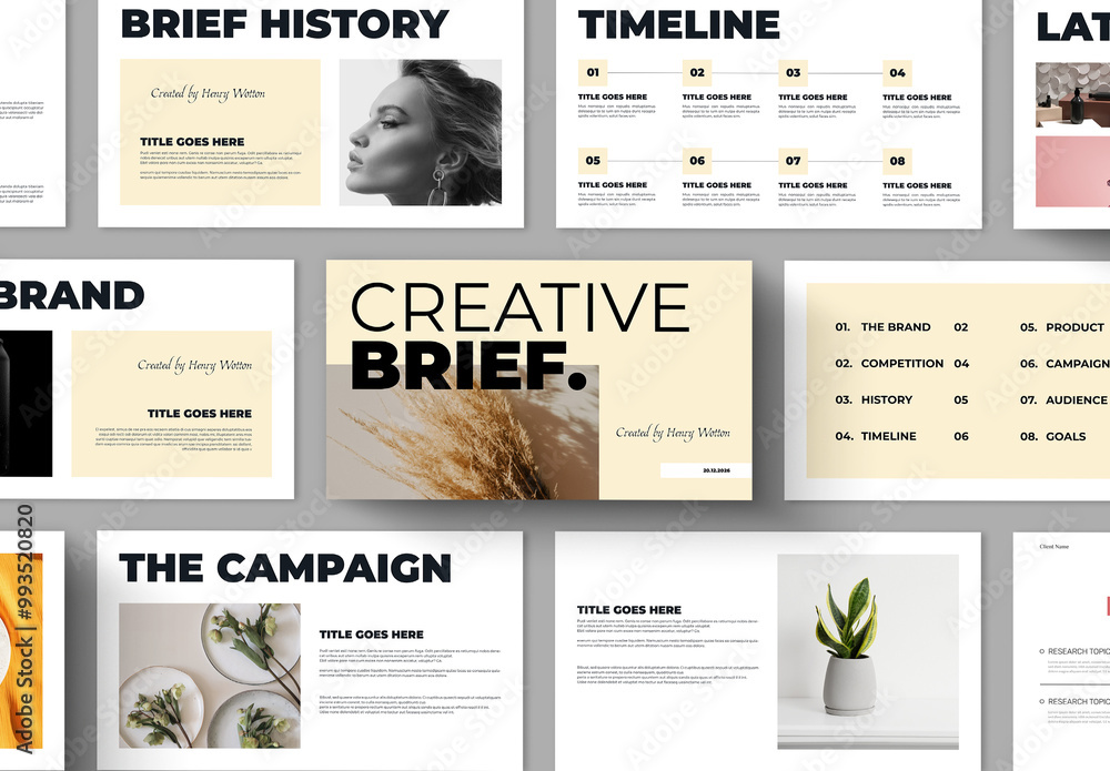Creative Brief Presentation Layout Stock Template | Adobe Stock