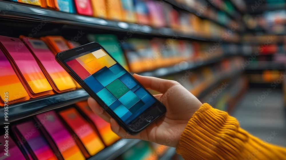 Secure mobile app being used to complete a purchase on an e-commerce ...