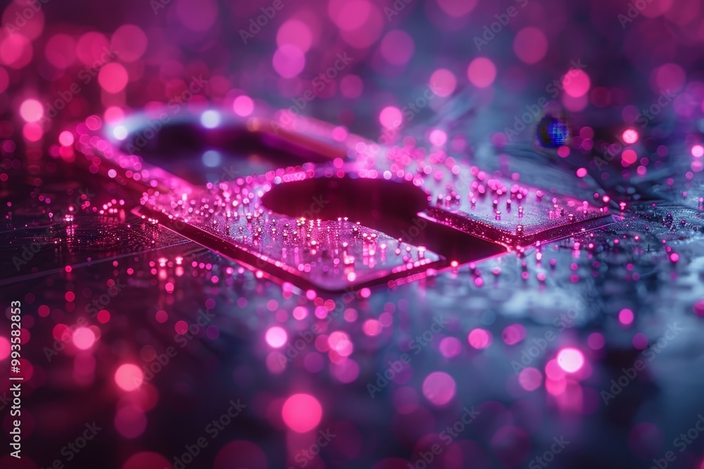 Neon purple and blue visual symbolizing data leak protection with a ...