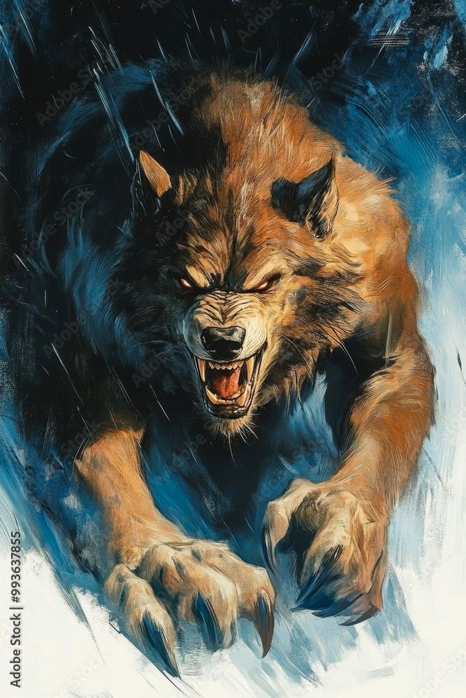 Vintage Werewolf Comic Cover. Generated image. A digital illustration ...