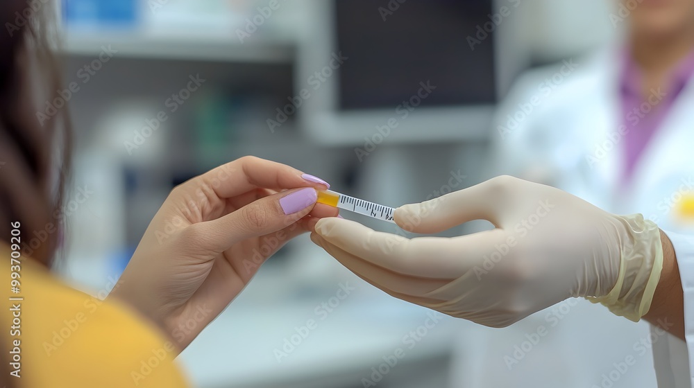 Healthcare professional conducting cholesterol finger-prick test for ...