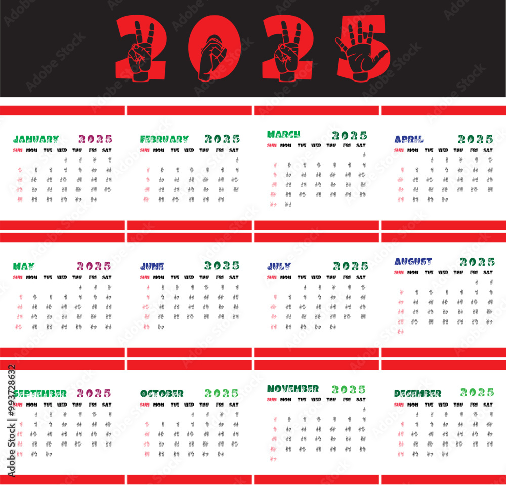 Asl 2025 Calendar, American Sign Language Calendar For 2025 Year, ASL ...
