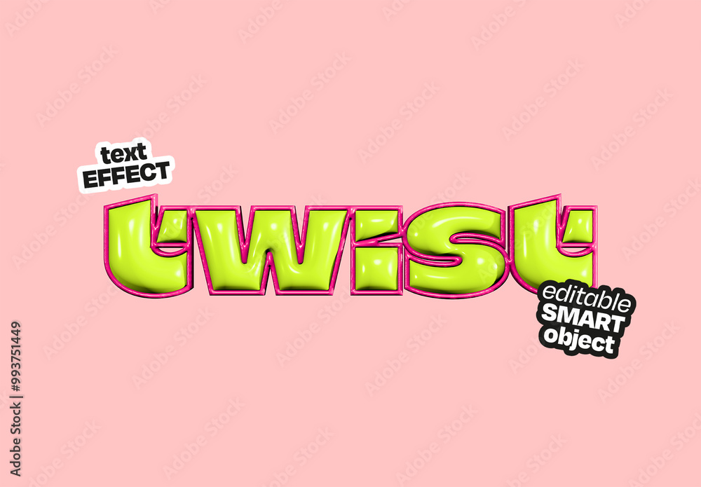 Inflated Outlined Text Effect Stock Template | Adobe Stock