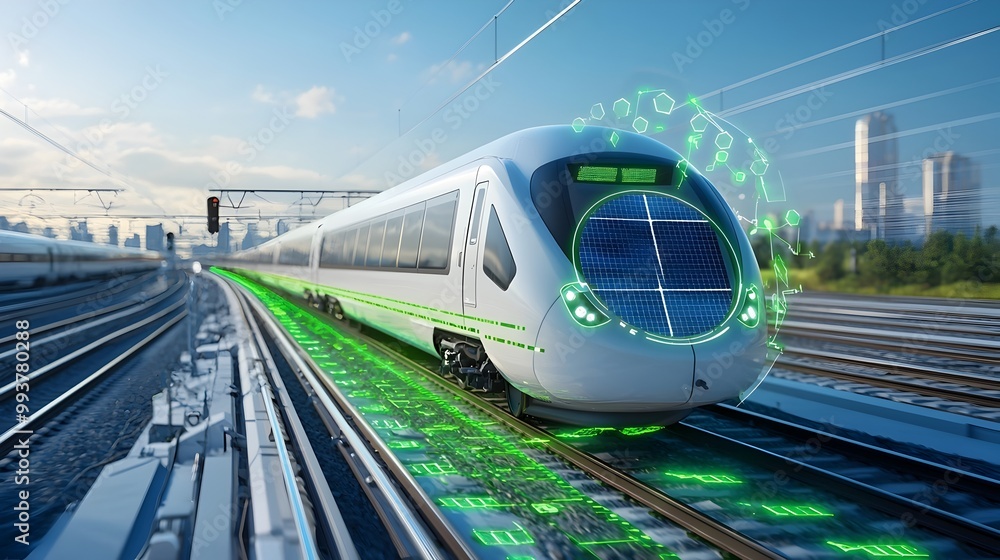 High Speed Rail Line with Solar Panels for Sustainable Transportation ...