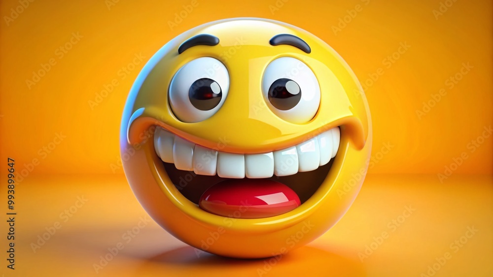 Cheerful Smiley Face Emoji Representing Positive Dental Care and Oral ...