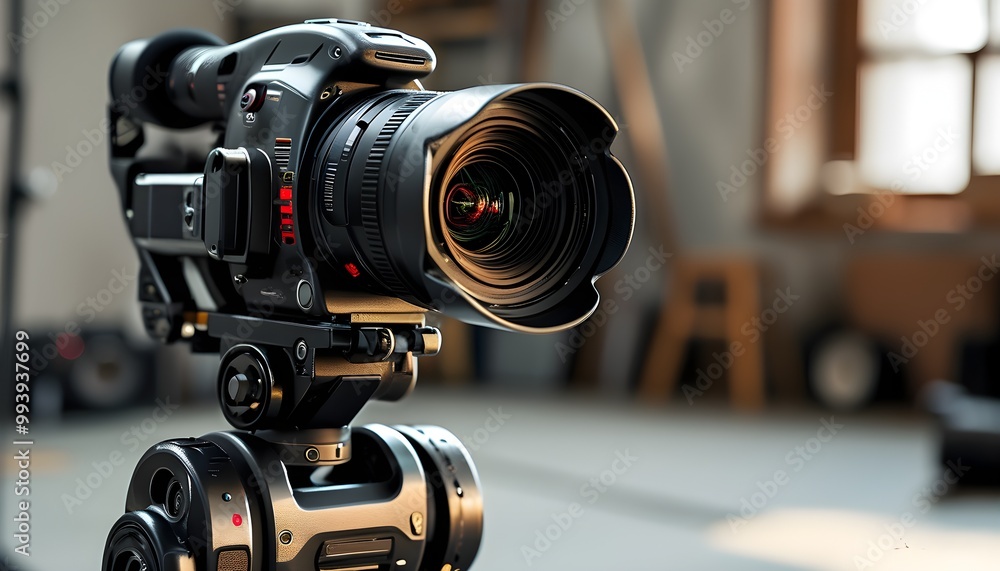 High-tech digital robot camera recording video in a modern studio ...