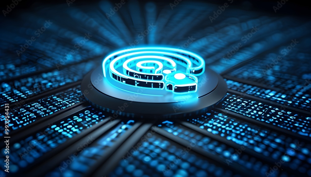 Glowing Exclamation Mark Icon Signifying AI-Powered Alert Systems and ...