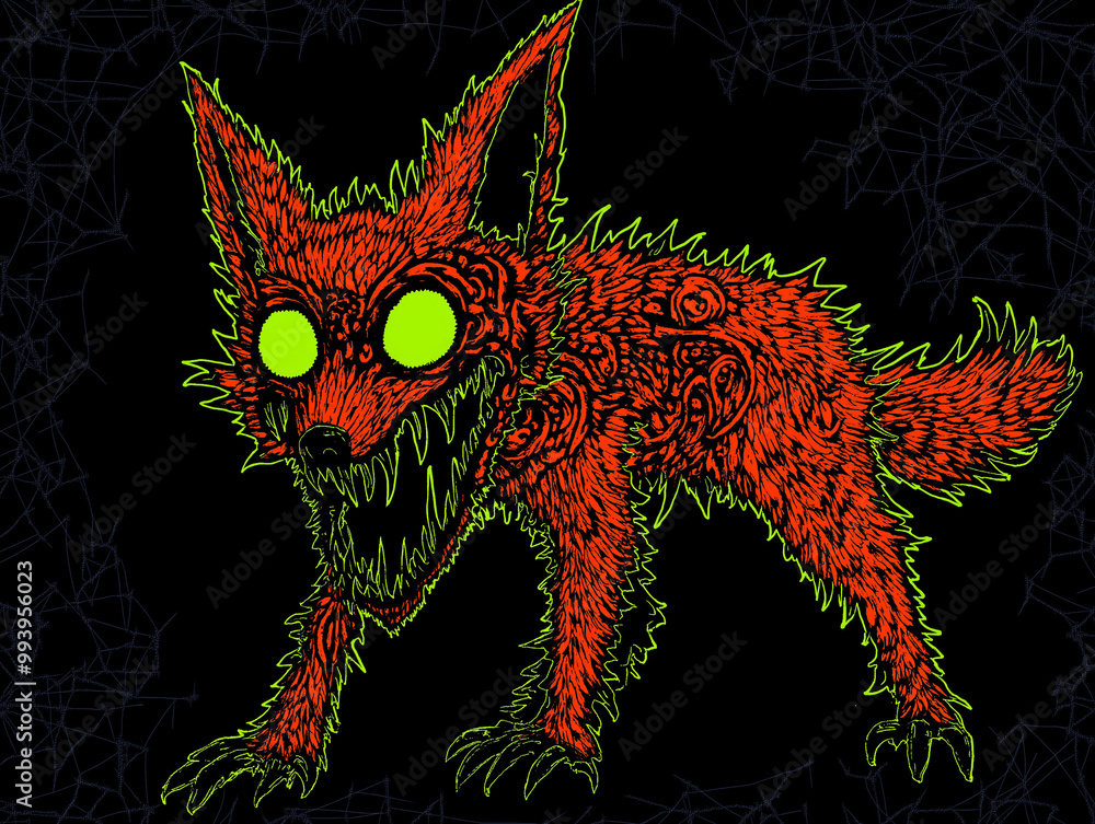 scary fox Macabre Apparition of Halloween’s Terror - Sinister Gothic T ...