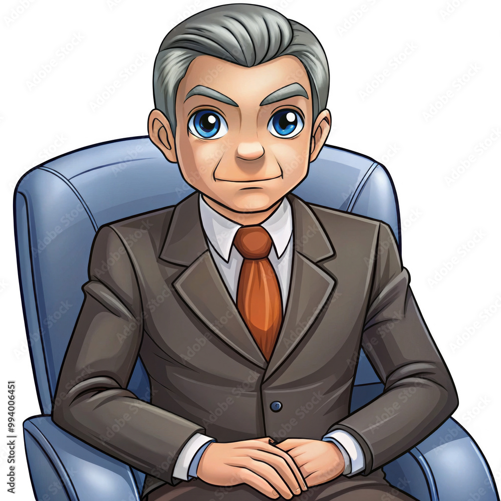 Business Executive A 55-year-old male CEO, wearing an expensive suit ...