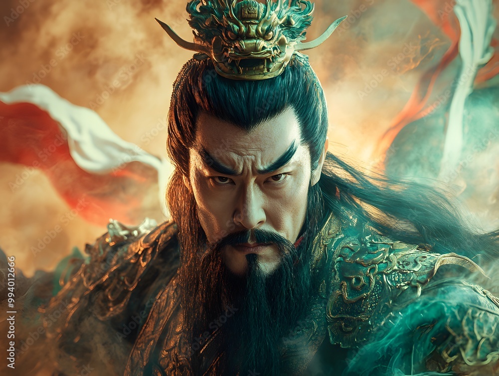 Guan Yu, the Chinese god of war, holding his legendary Green Dragon ...