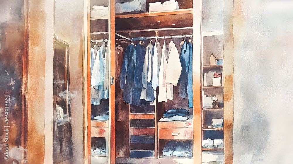 Watercolor Artistic using soft, brushy watercolor strokes, Single ...