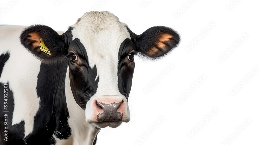 majestic dairy cow striking black and white holstein stands proudly ...