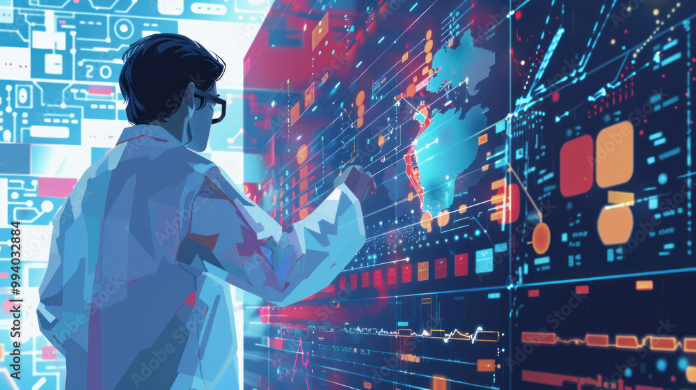 A data scientist using Big Data tools to analyze massive datasets ... A data scientist using Big Data tools to analyze massive datasets ...