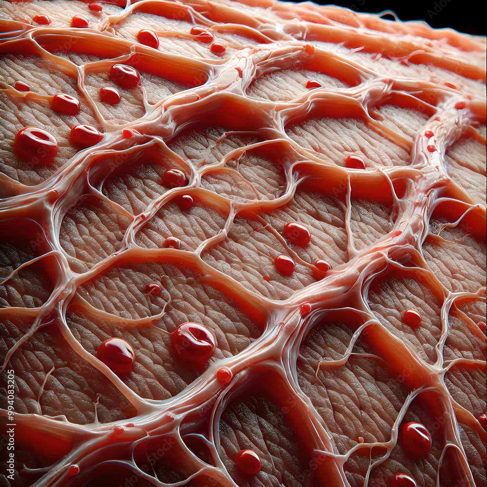 Capillaries in the skin, highlighting how they respond to changes in ...