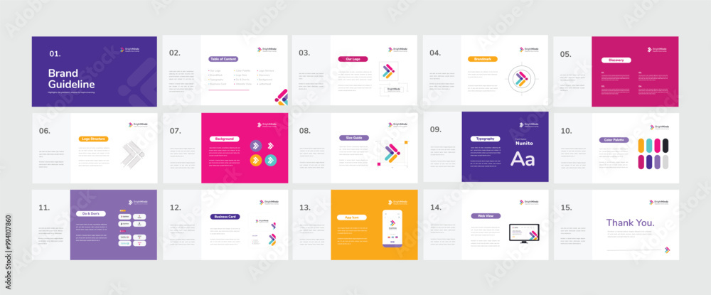 Brand Guidelines identity presentation. Logo Guideline template ...
