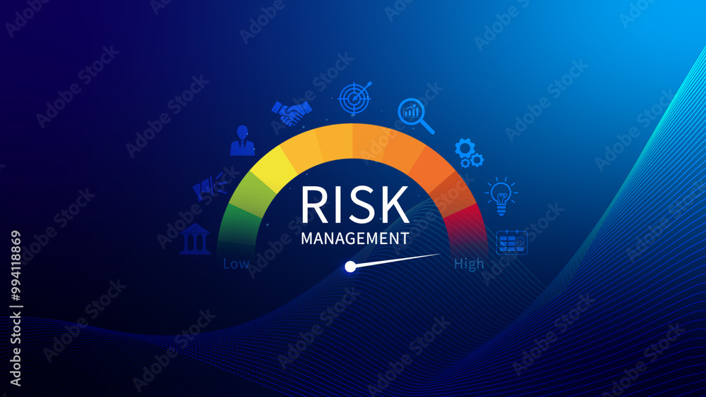 RISK concept, analyzing risk and opportunities to planning business via ...